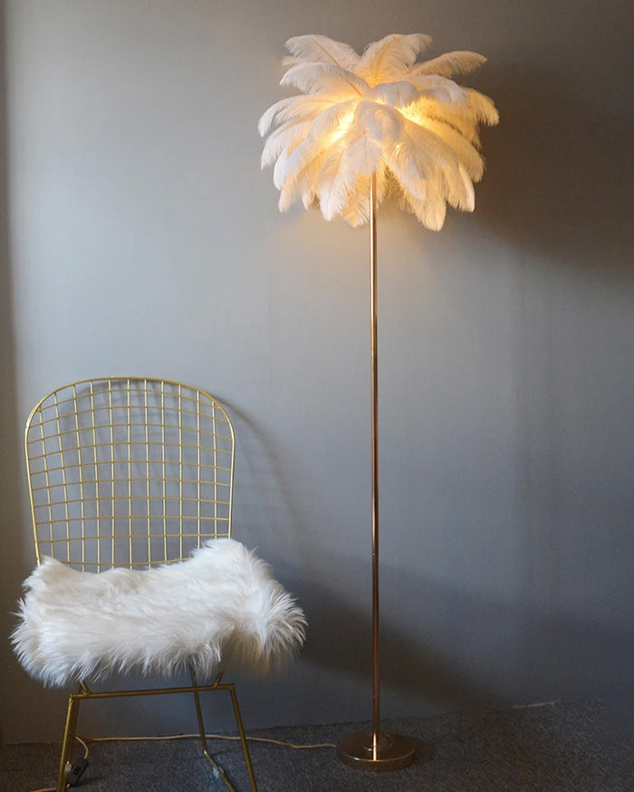 Ostrich Feather Floor Lamp - White – Glimmora by Grover Lights