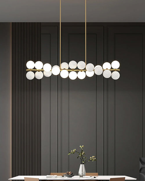 Linear Glass Globe Chandelier - 22 Lights – Glimmora by Grover Lights