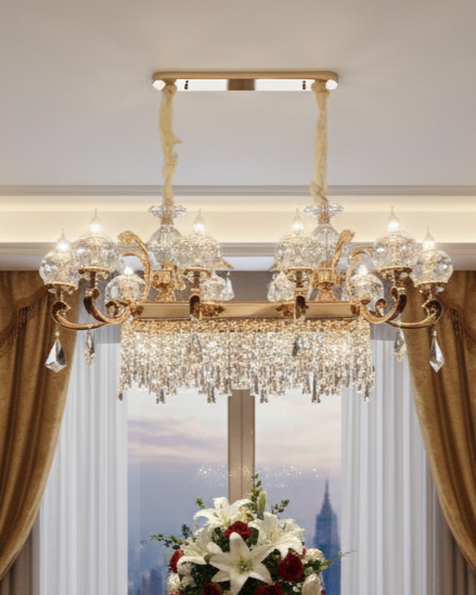 Regal Elegance Rectangular Crystal Chandelier - 10 Bulb – Glimmora by ...