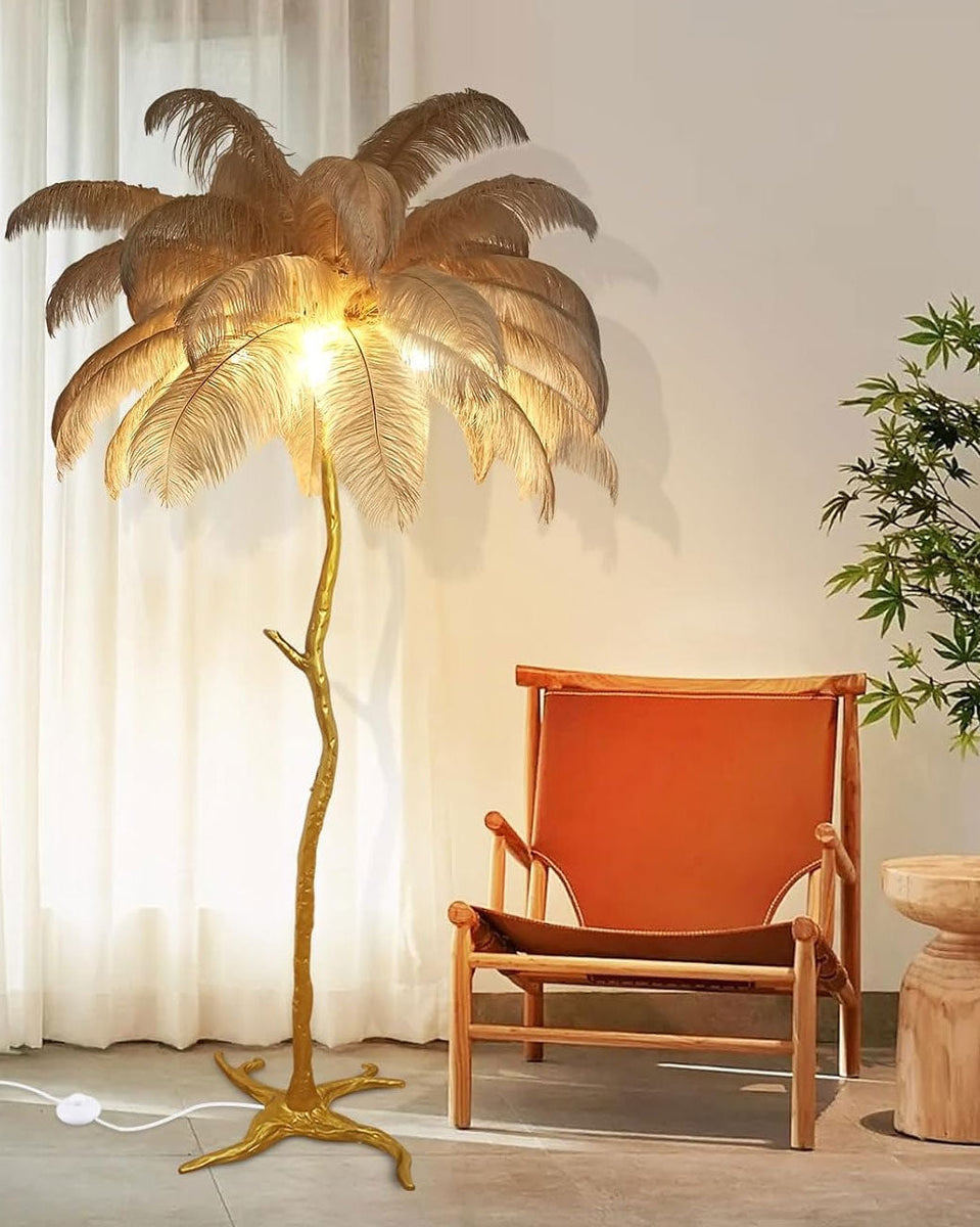 Ostrich Feather Floor Lamp – Glimmora by Grover Lights