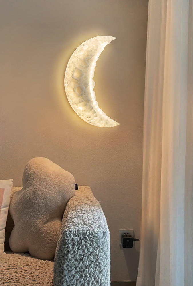 Modern Minimalist Moon LED Wall Light – Glimmora by Grover Lights