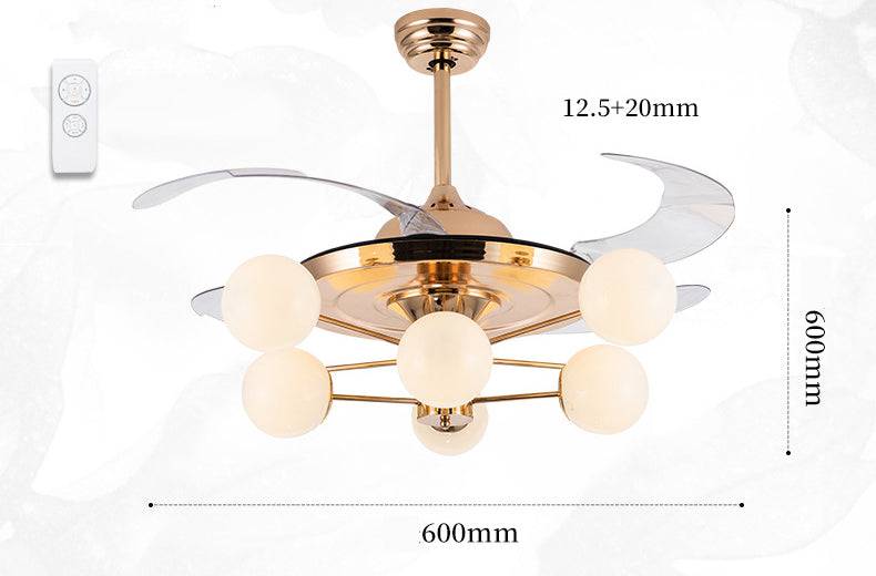 Frosted Glass Ceiling Fan – Glimmora by Grover Lights