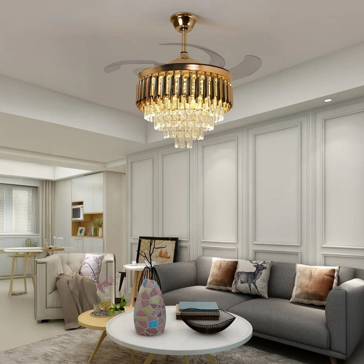 Golden Titan Fan – Glimmora by Grover Lights