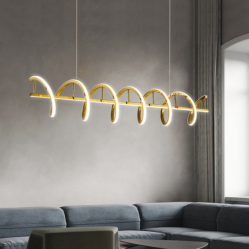 Golden Twisty Curl Light Chandelier – Glimmora by Grover Lights