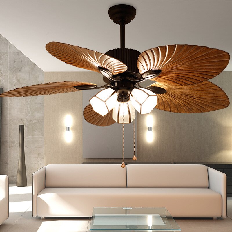 Modern Celling Leaf Fan With Light – Glimmora by Grover Lights
