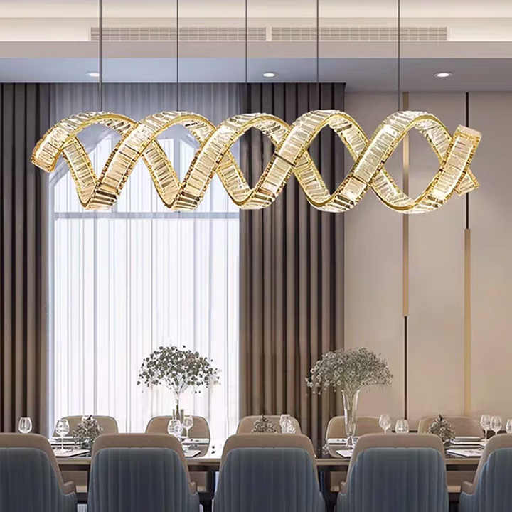 Modern Luxury Double Ring Crystal Chandelier – Glimmora by Grover Lights