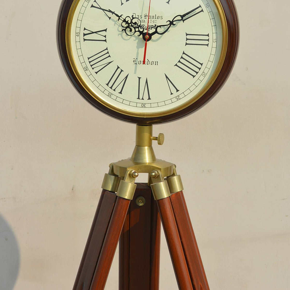 Handmade Wooden Tripod Stand Clock – Glimmora by Grover Lights