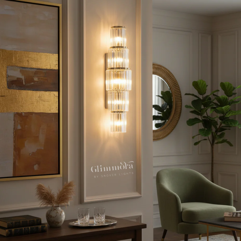 Crystal Poet (Gold) Wall Light – Glimmora by Grover Lights