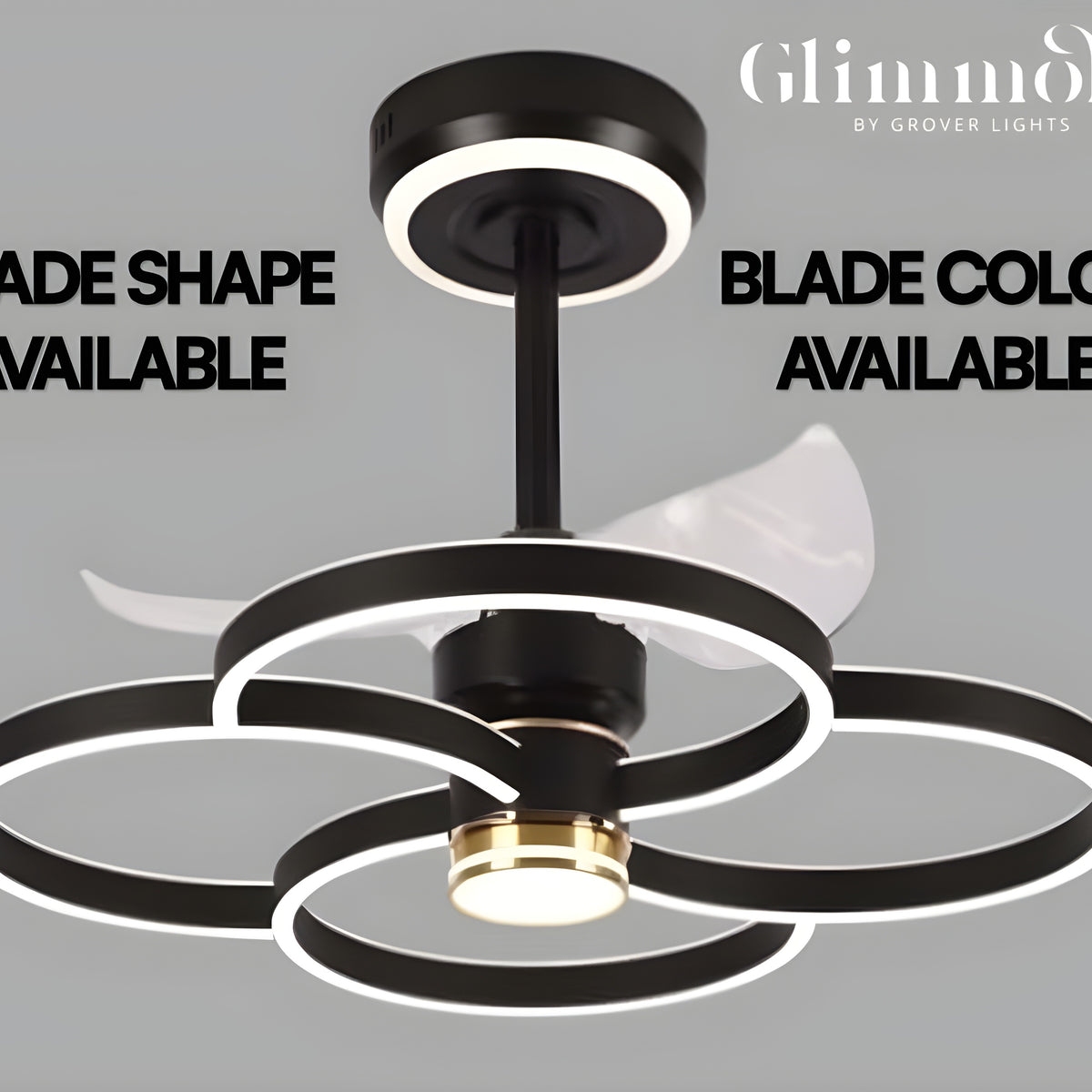 Dark Curves Ceiling Fan – Glimmora by Grover Lights
