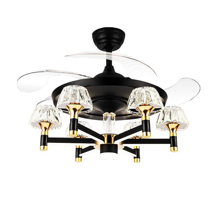 Crystal Black Gold And Remote Control Ceiling Fan – Glimmora by Grover ...