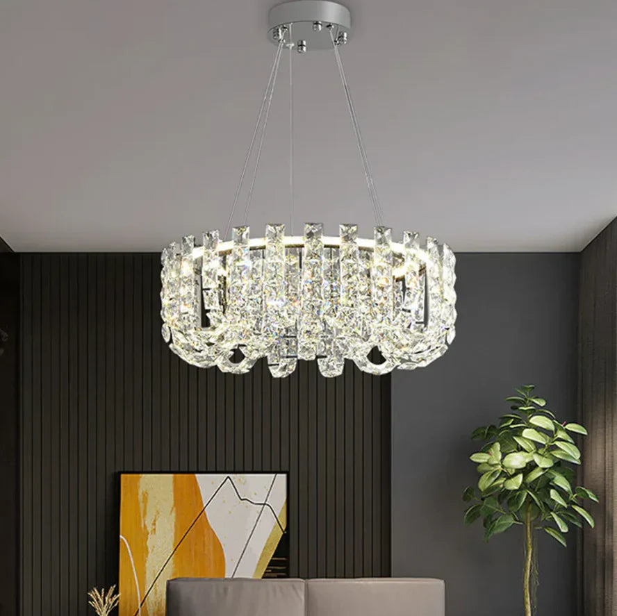 600mm Crystal Chrome Led Chandelier For Living Dining Room Light ...